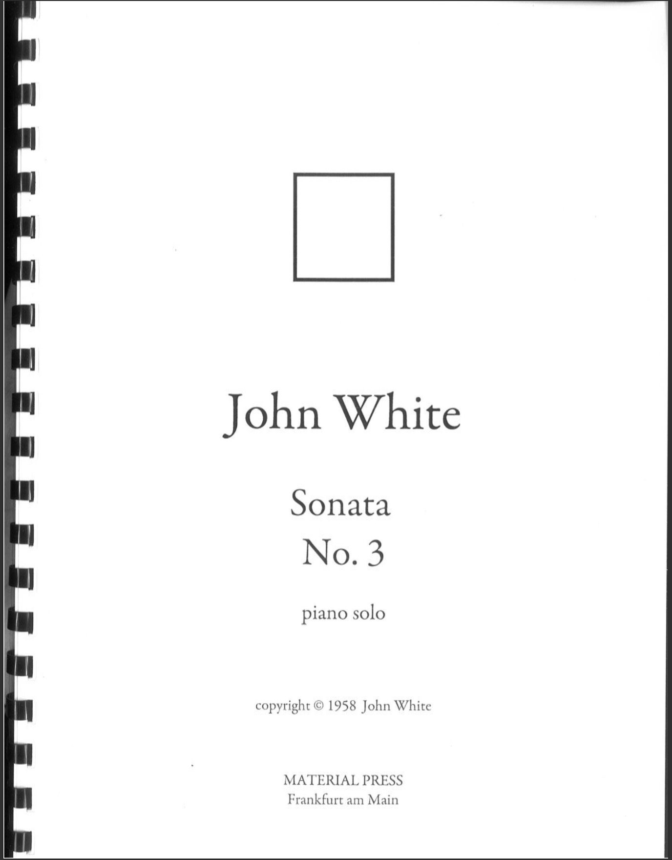 John White, Piano Sonatas (1956 – ) – Piano Notes